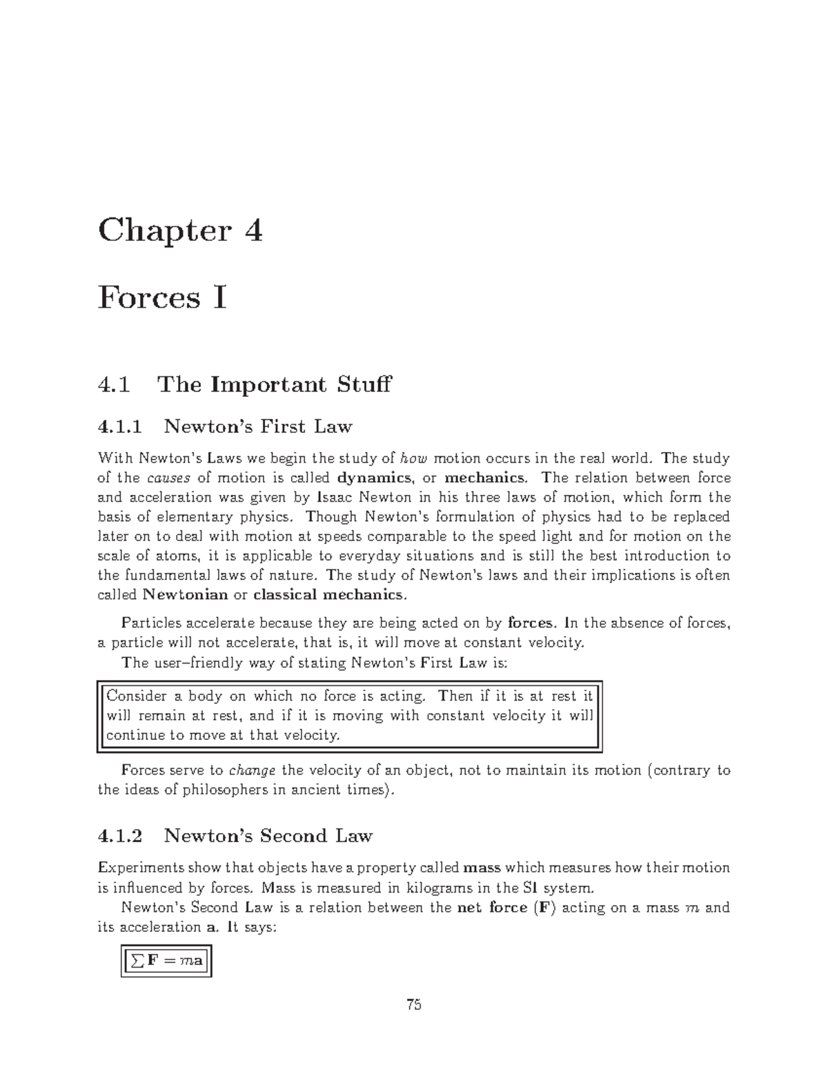 Dynamics in Details - Force and Newton's - Additional note and solved problems - Chapter 4 ...