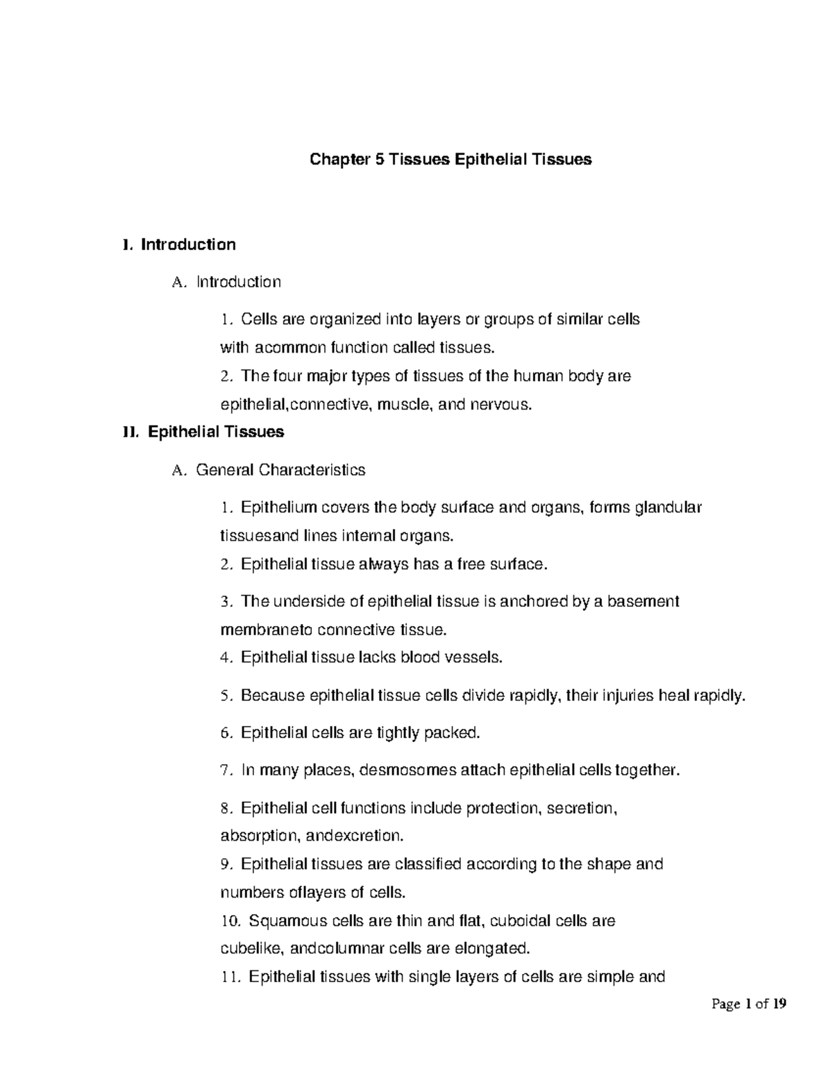 Chapter 5 Epithelial Tissues Answer Key Overview - Studocu