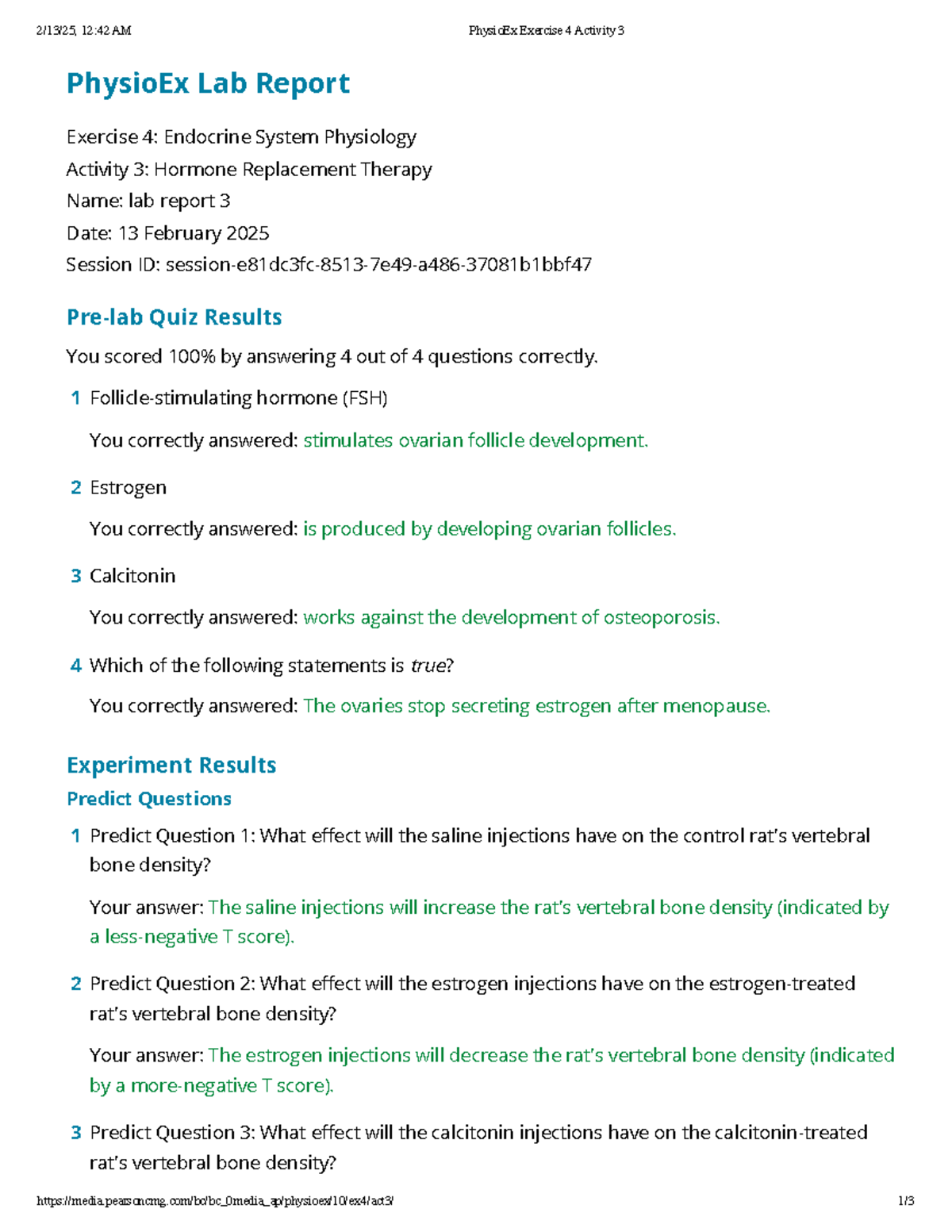 Physio Ex Exercise 4 Activity 3 - PhysioEx Lab Report Exercise 4 ...