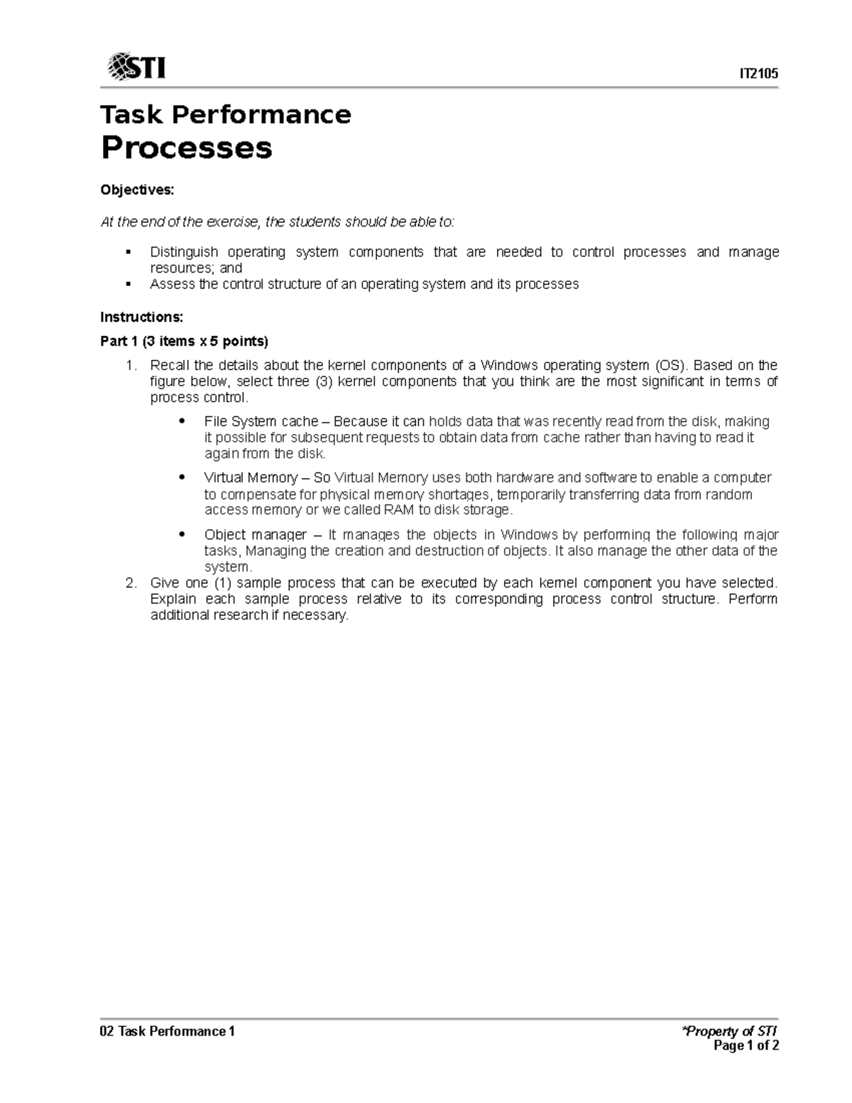RB-IT 02 TP 1 - Understanding Operating System Processes and Control ...