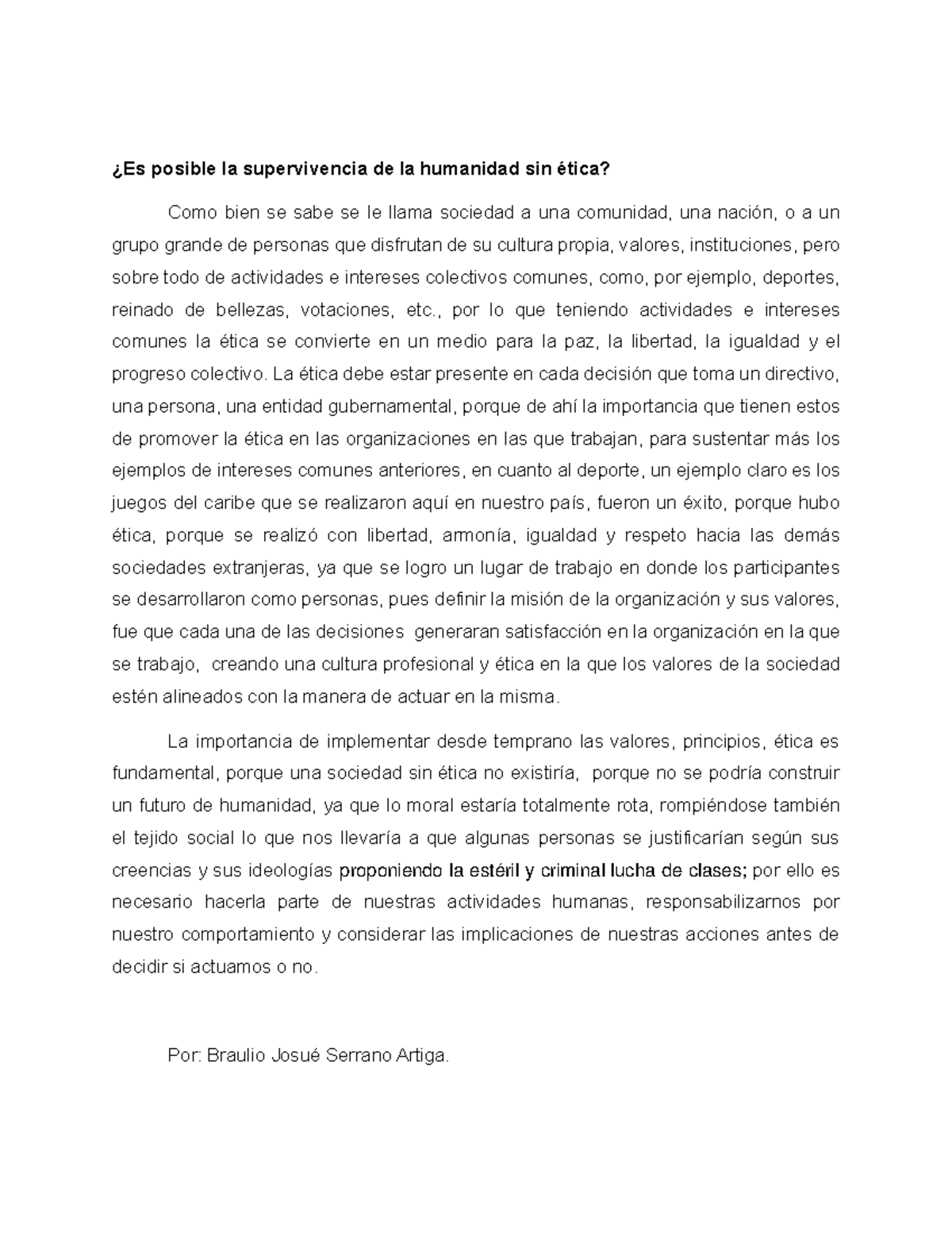 Vivir sin etica - ¿Es posible la supervivencia de la humanidad sin ...
