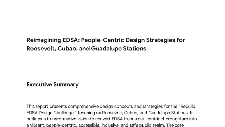 EDSA Station Design Concepts: Transforming Roosevelt, Cubao ...