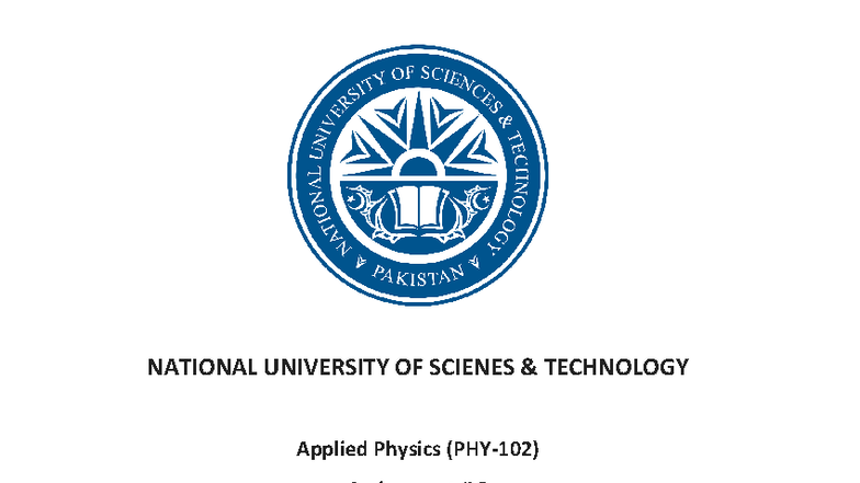 Applied Physics Assignment 2 - National University of Sciences ...