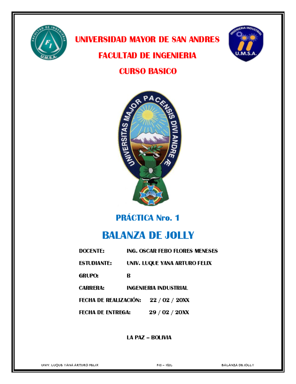 Informe Balanza de Jolly - Warning: TT: undefined function: 32 Warning: TT: undefined function ...