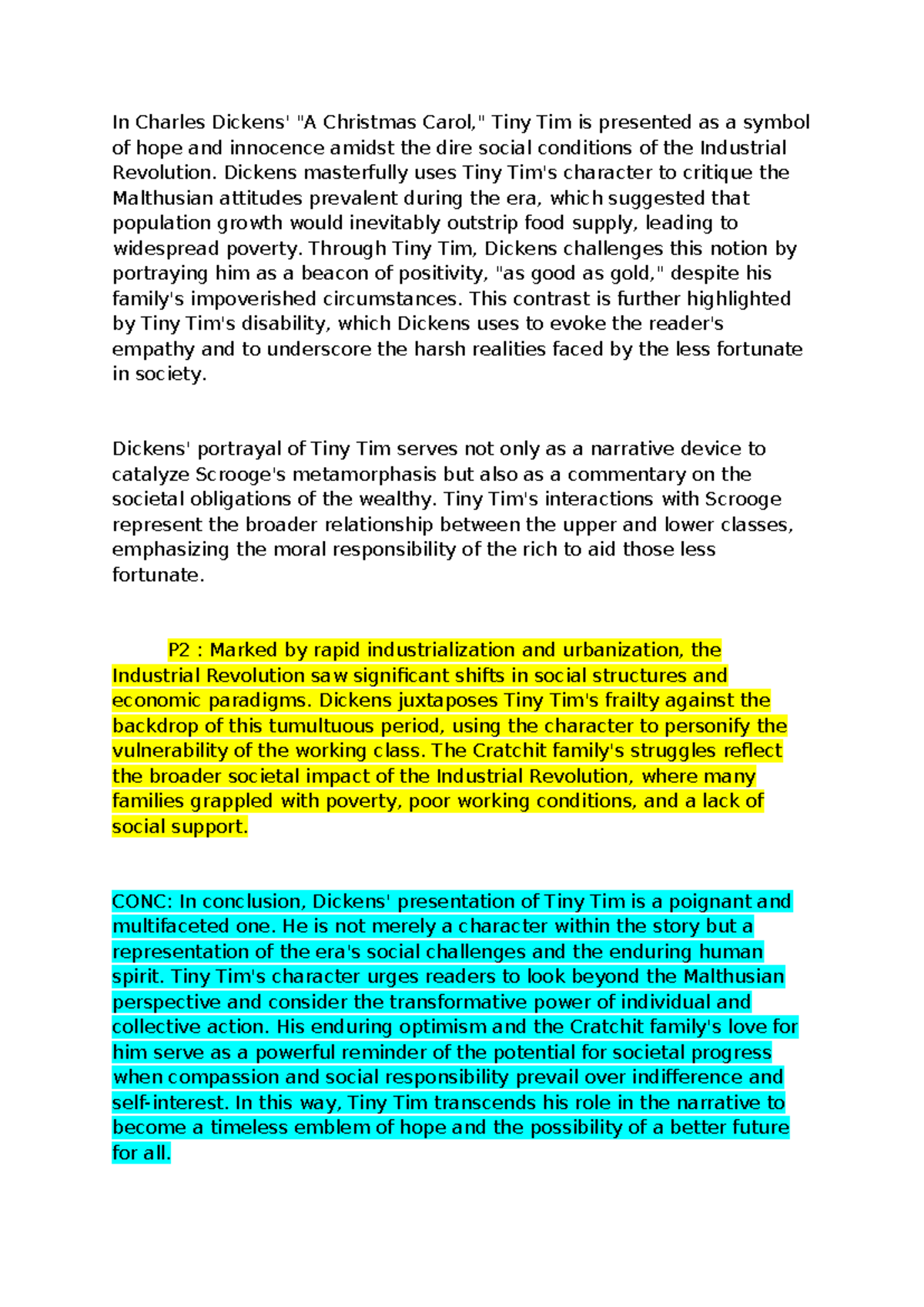 Document 1 - Essay plan for english A Christmas Carol - In Charles ...