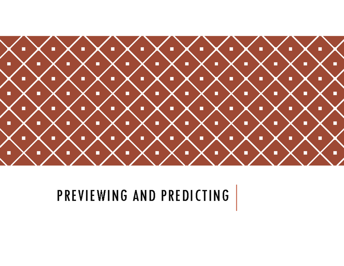 Previewing and Predicting: Strategies for Enhanced Reading Skills - Studocu