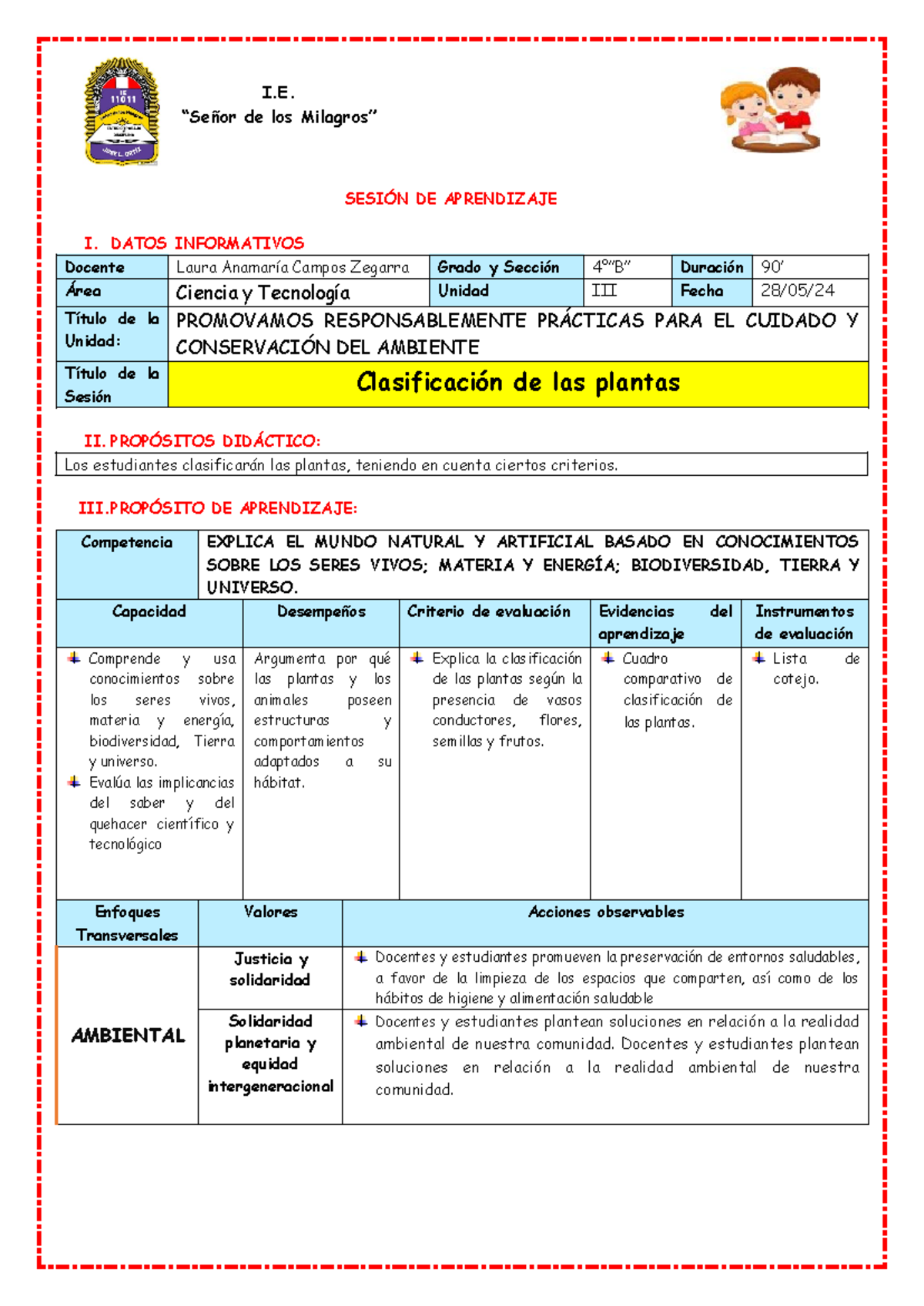 Clasificación de las Plantas - Ciencia y Tecnología - 4°B - Studocu