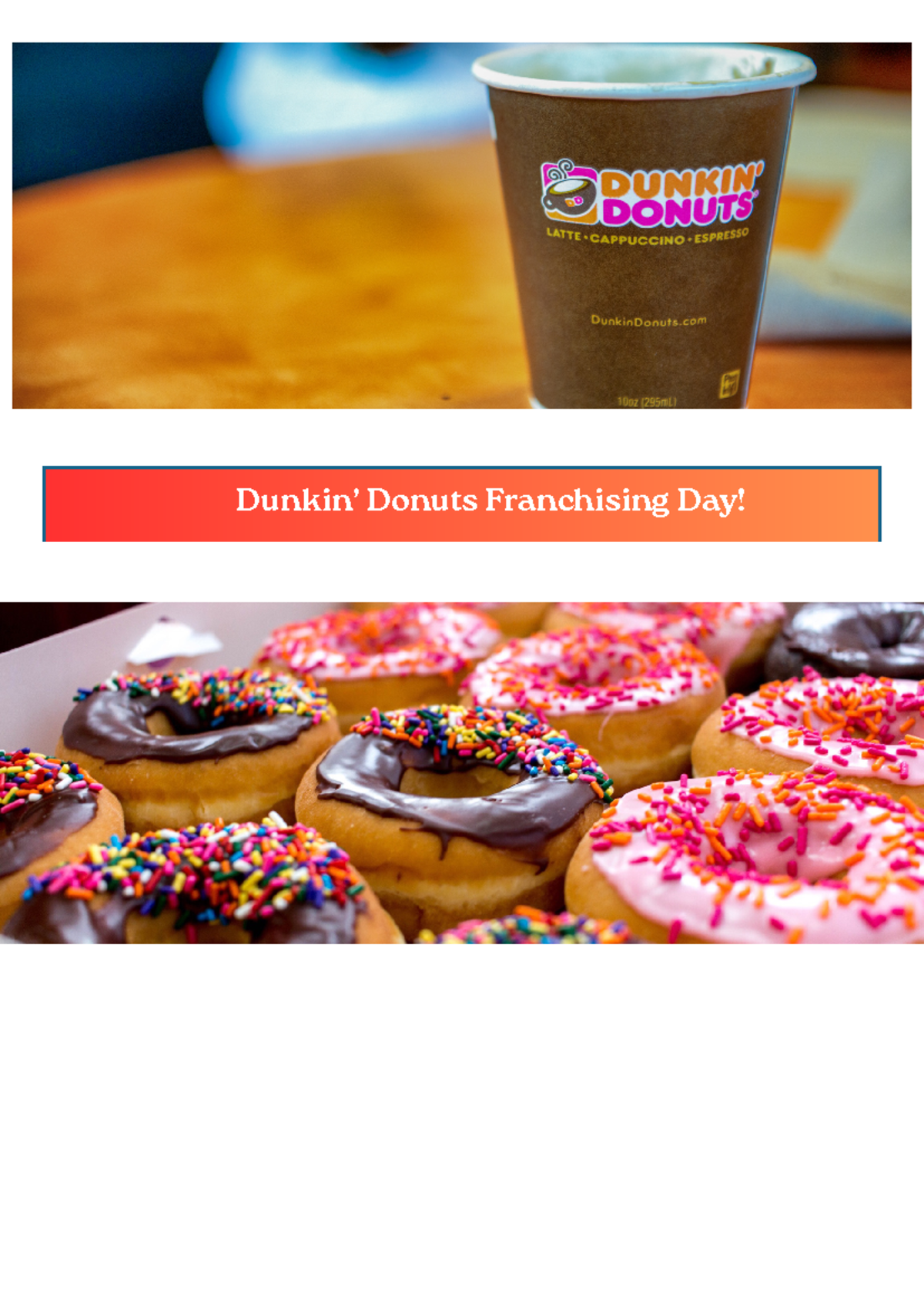 Franchise project flyer IB Business Caroline Kay - Dunkin’ Donuts ...