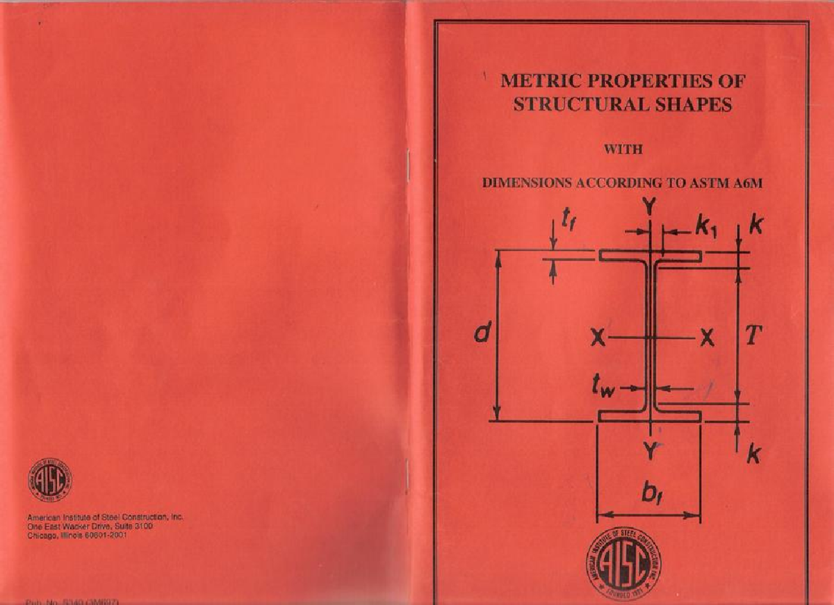 AISC Metric Properties of Structural Steel - Advanced Structural Design - Studocu