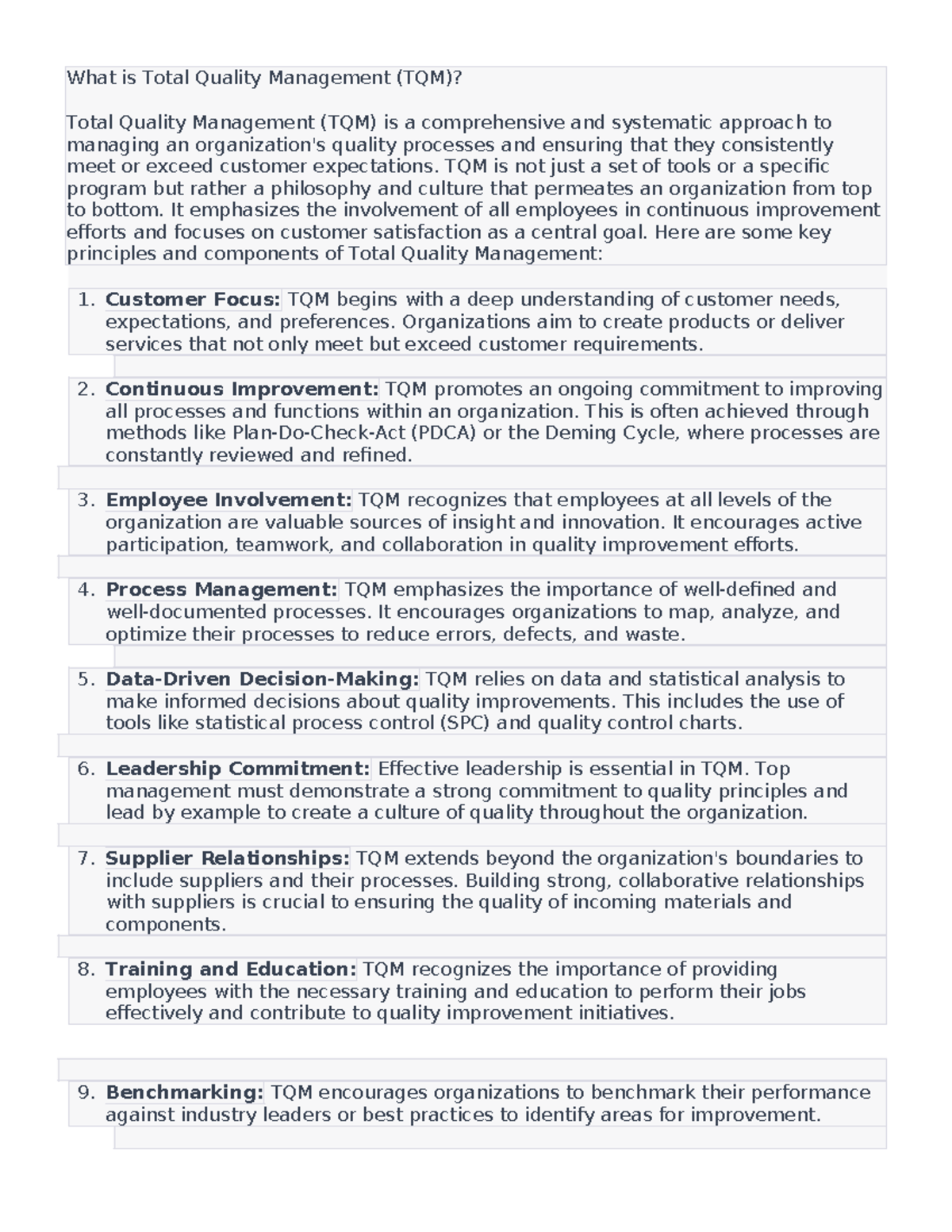 Understanding Total Quality Management (TQM) Principles & Practices ...