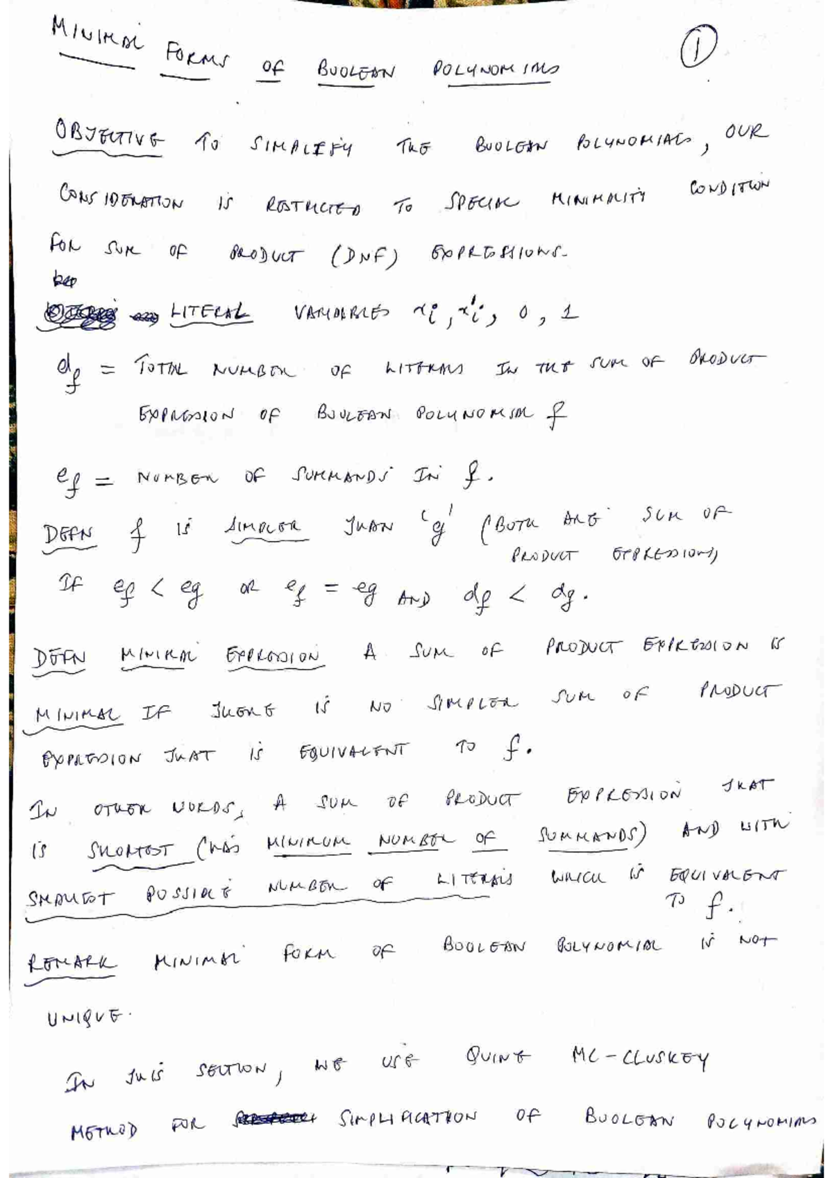 Minimal Form of Boolean Polynomials: DNF Simplification Techniques ...