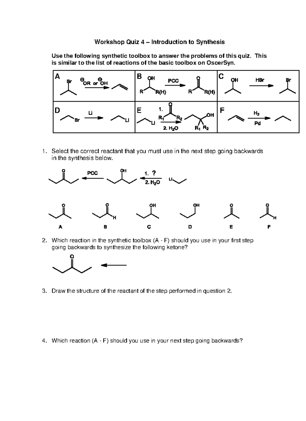 Ws-4-1 - pre workshop - Workshop Quiz 4 Introduction to Synthesis Use ...