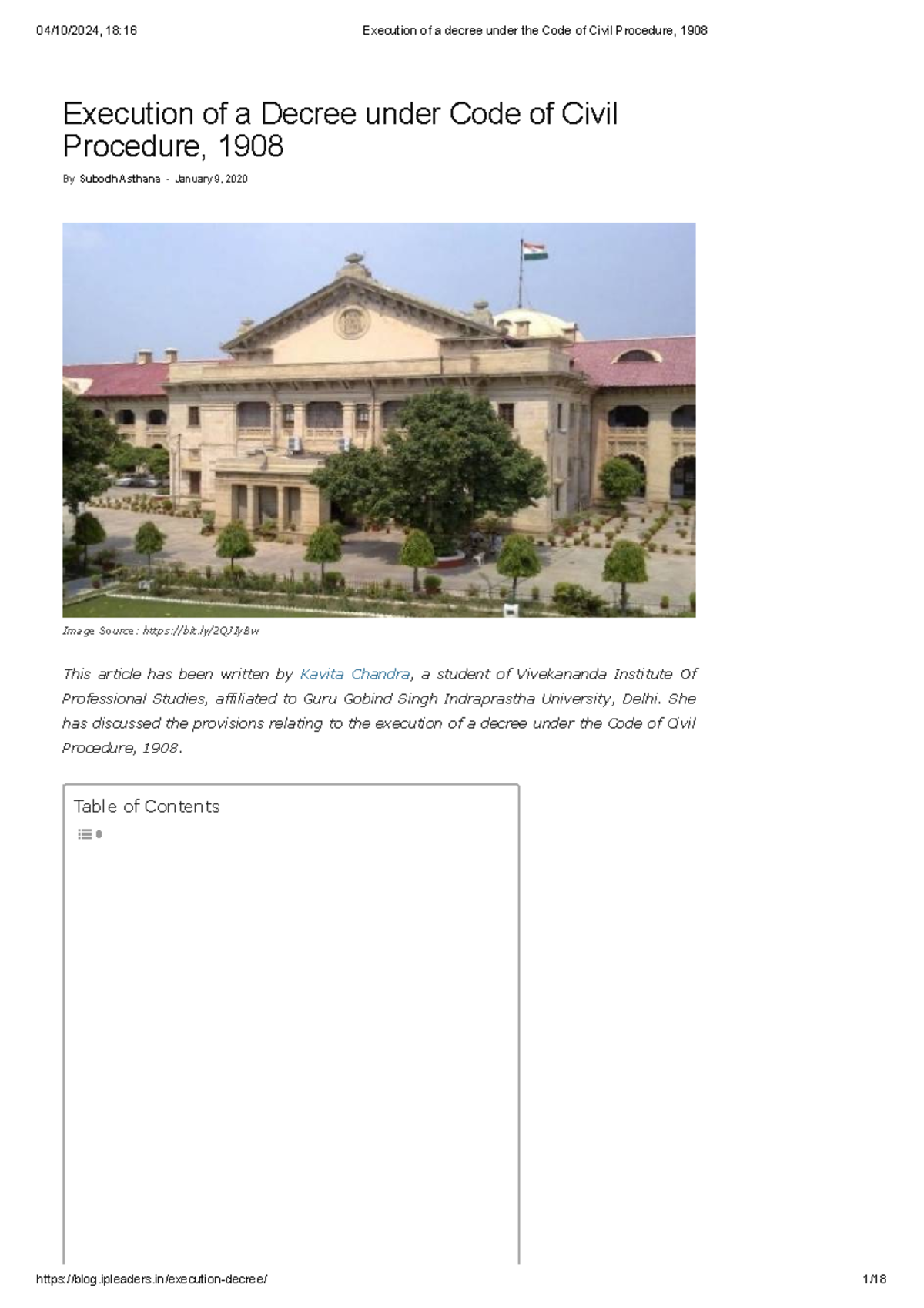 Execution of a Decree under CPC 1908: Provisions & Procedures Explained ...