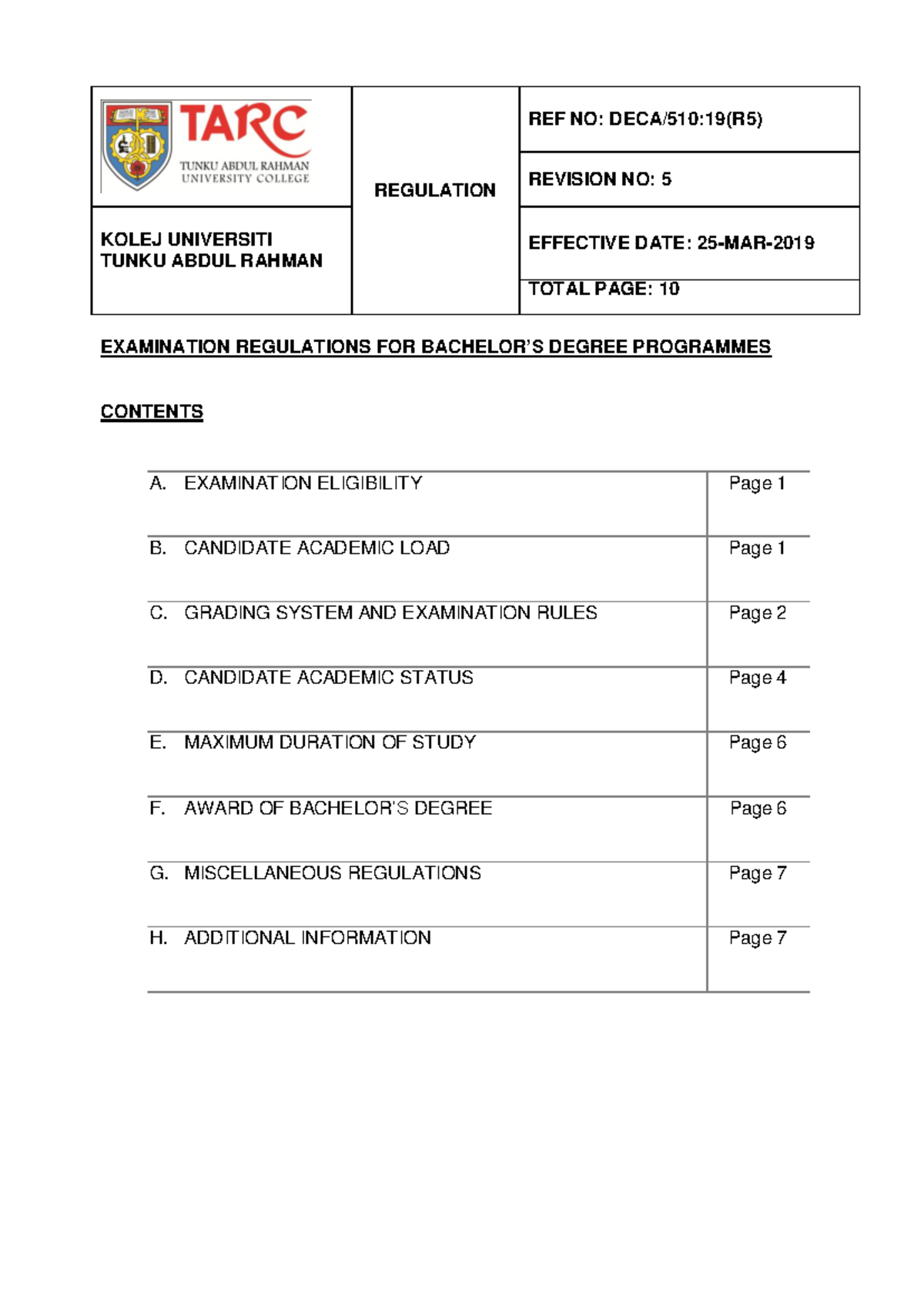 Examination Regulations for Bachelor Degree Programmes 510 - Studocu