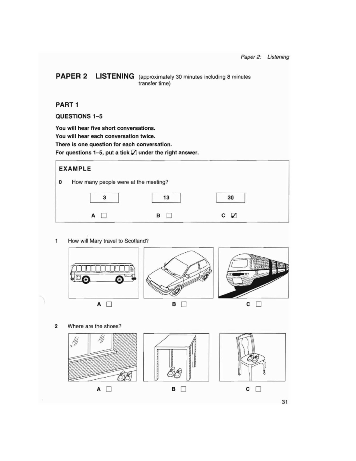 KET Test 2: Listening Practice Paper - Studocu