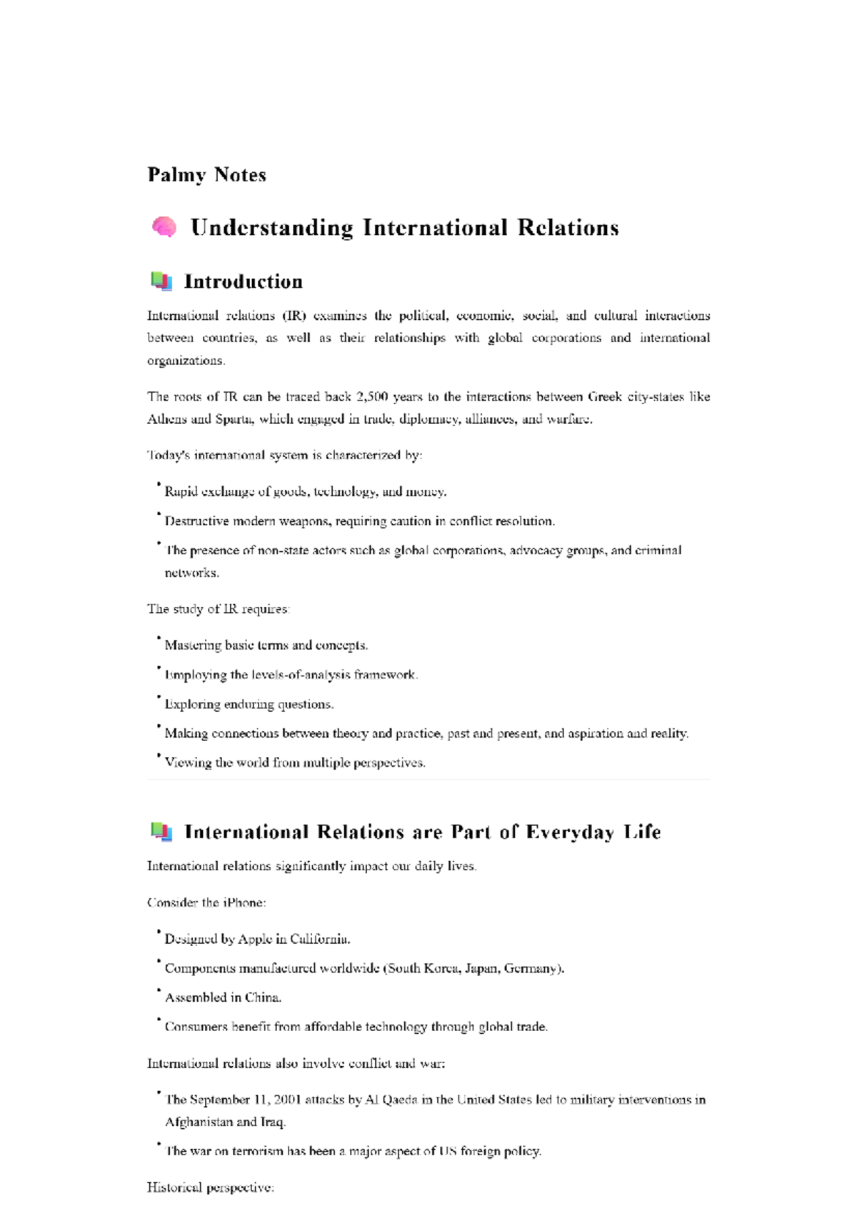 IR 101: Understanding International Relations - Study Guide - Studocu