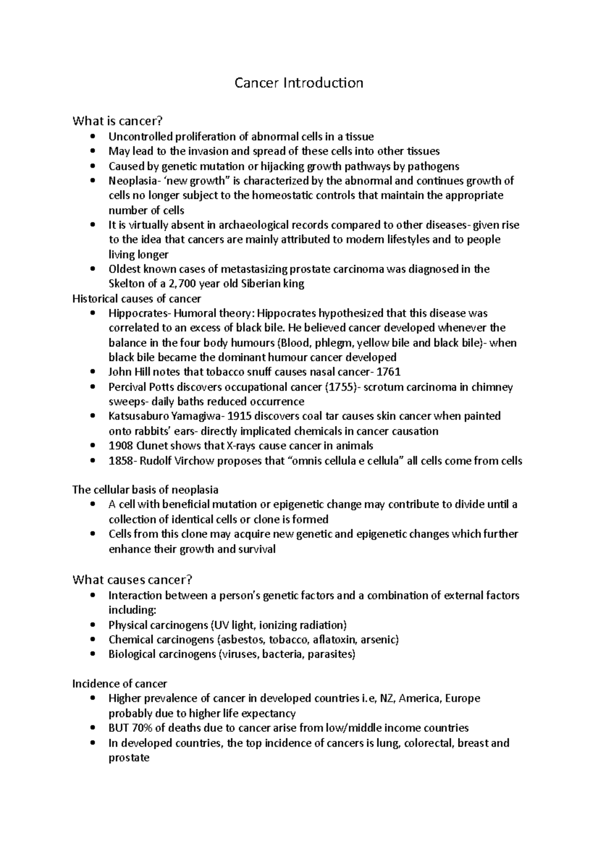 Cancer Introduction - Cancer Introduction What is cancer? Uncontrolled ...