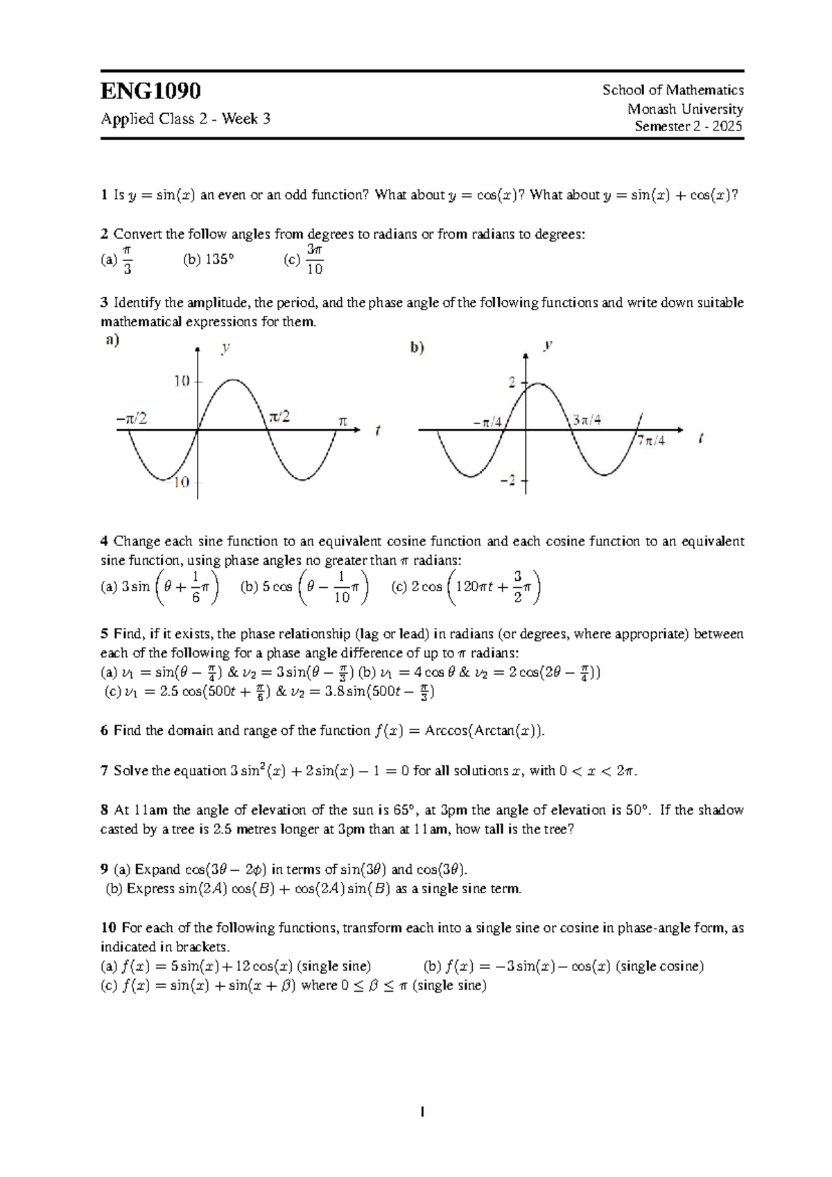 ENG1090 Applied Class 2 - Week 3 Problem Set - Studocu