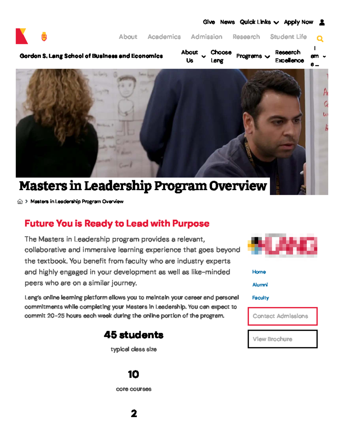 Masters in Leadership Program Overview - University of Guelph - Studocu