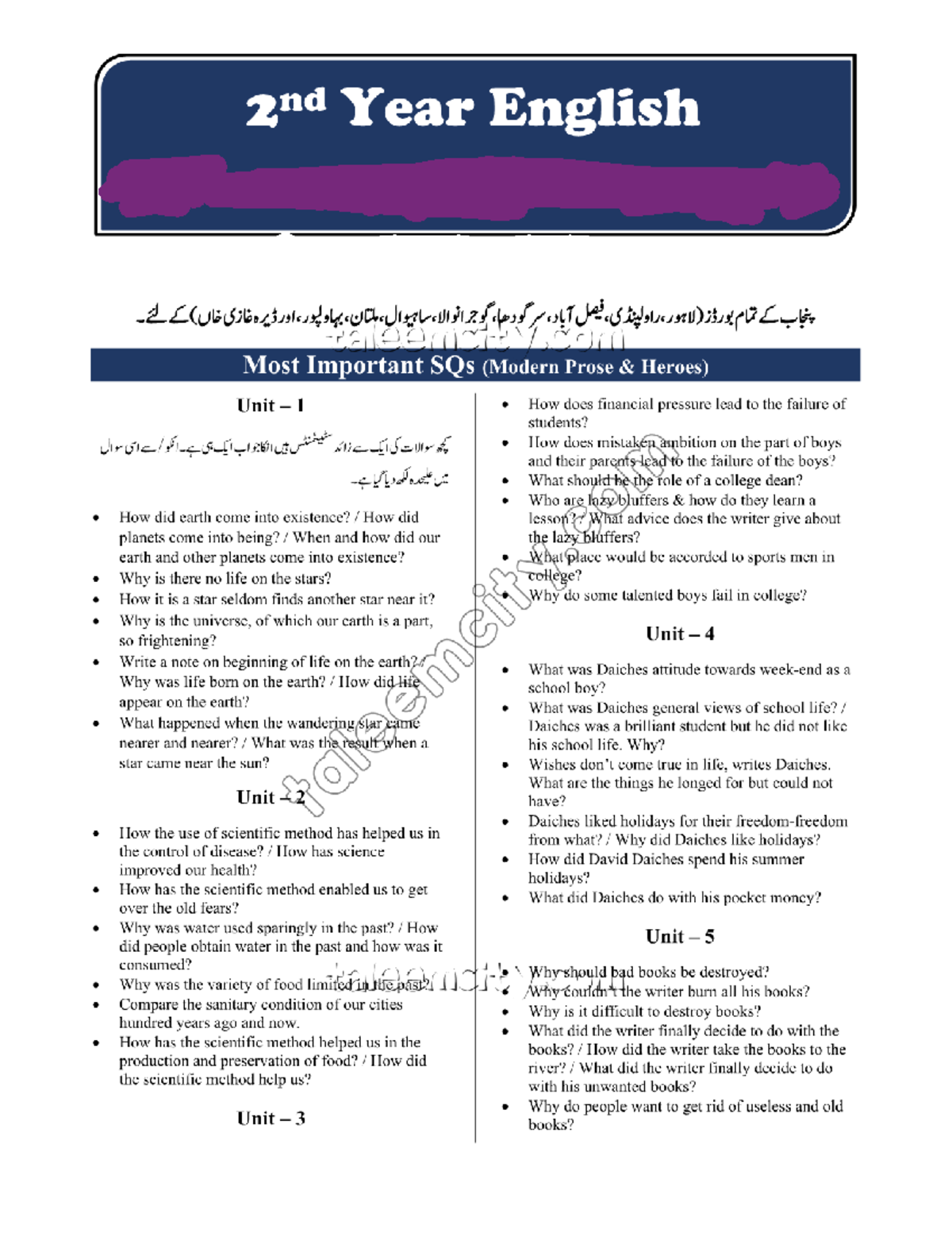 .2nd Year English Guess Paper 2023 - Basic Electronics - Studocu