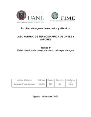 Practica 3 Termo de gases y vapores - Termodinámica De Gases Y Vapores Y Laboratorio - Studocu