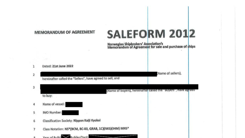 Lecture 11: Sample Memorandum of Agreement for Ship Sale & Purchase ...