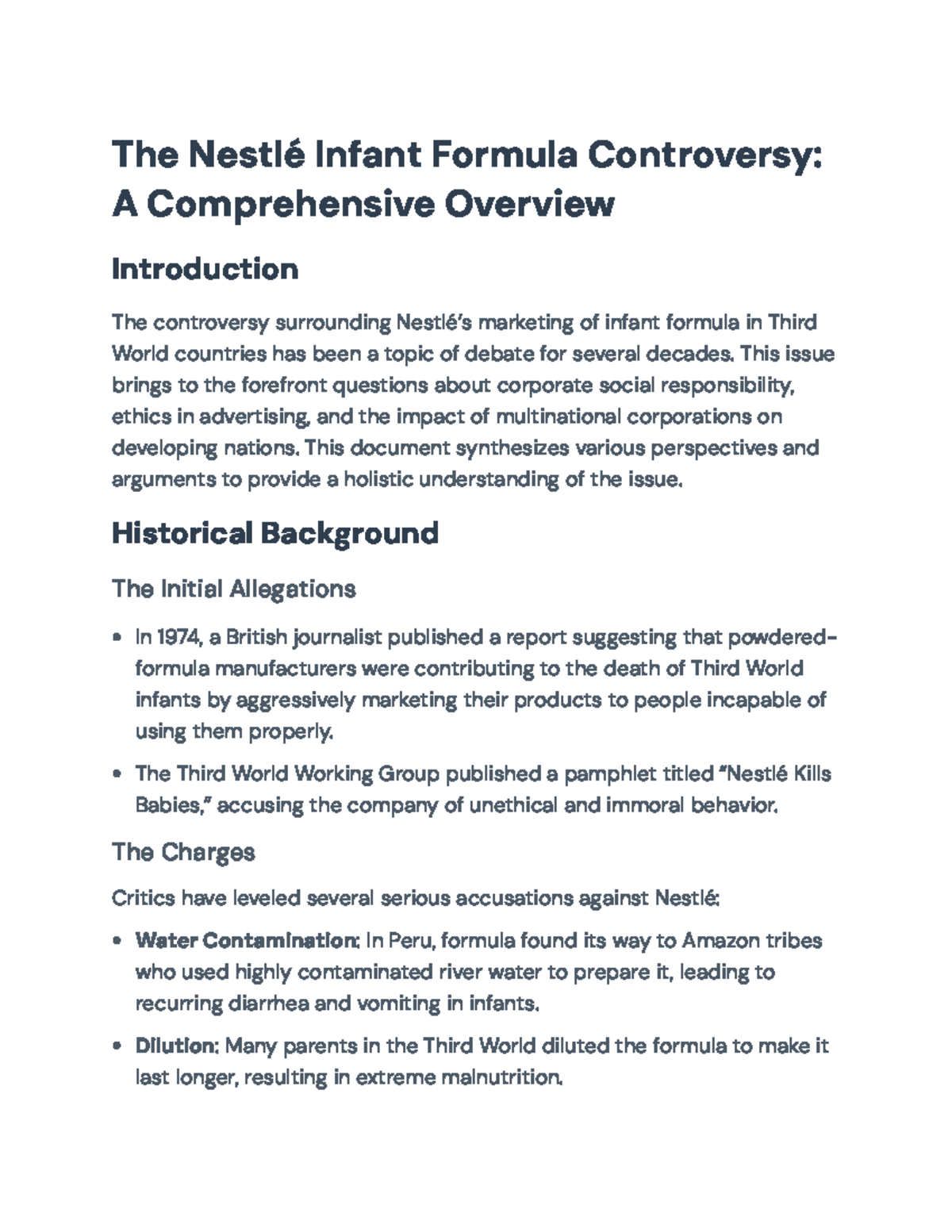 Nestlé Infant Formula Controversy: Ethics & CSR Analysis (Case Study ...