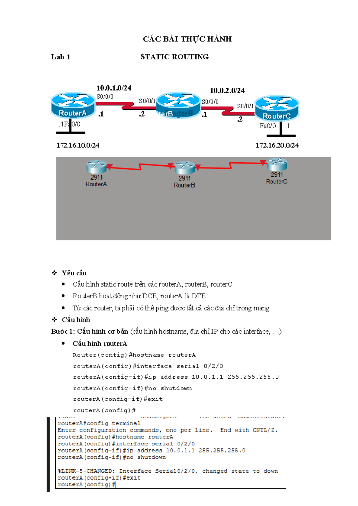 Lab 1-5: Static & Dynamic Routing Configurations (MCB) - Studocu