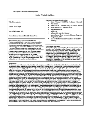 Frankenstein Data Sheet - Major Works Data Sheet Title: Frankenstein ...