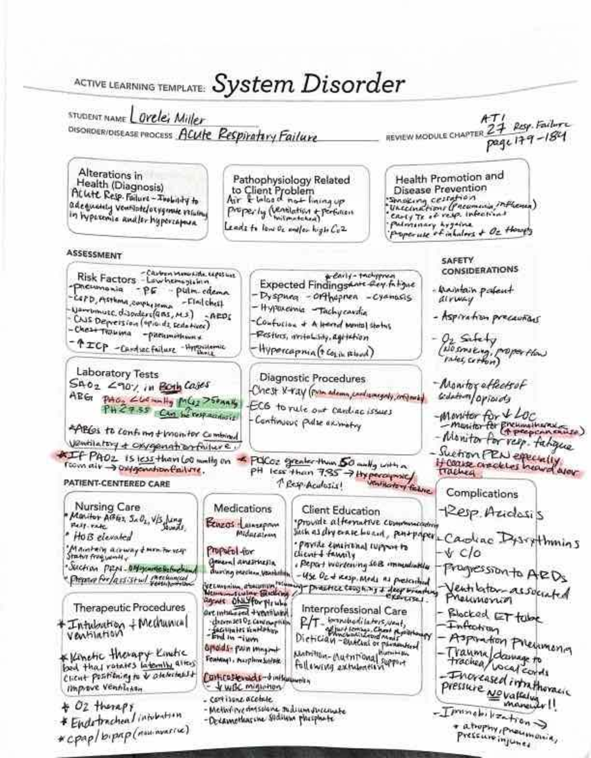 Respiratory Templates: Active Learning for Nursing Care - Studocu