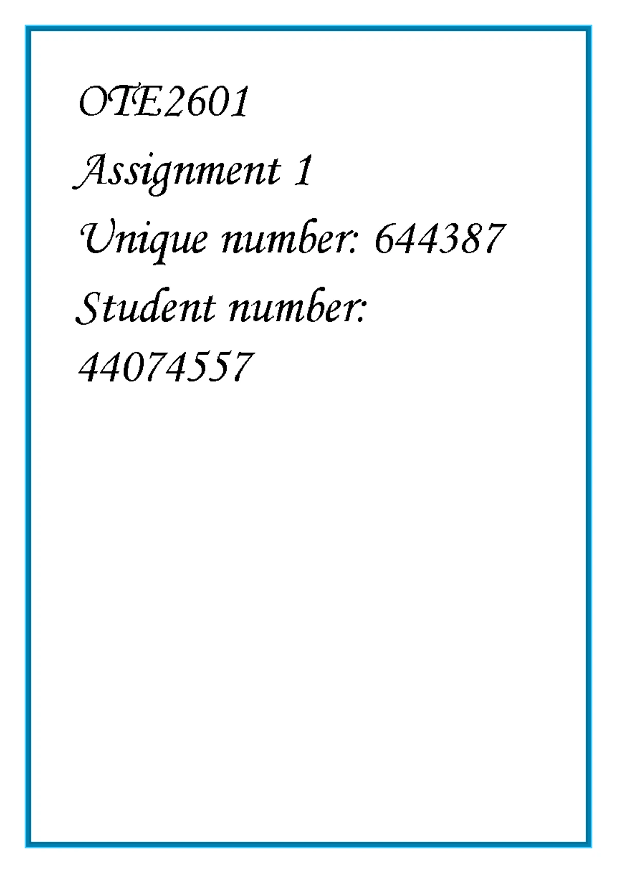 OTE exam prep - OTE2601 Exam prep - QUESTION 1 Suppose a flea market is ...