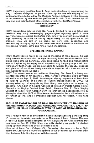 Script FOR Hosting - SCRIPT for DEBUT Good Afternoon ladies and ...