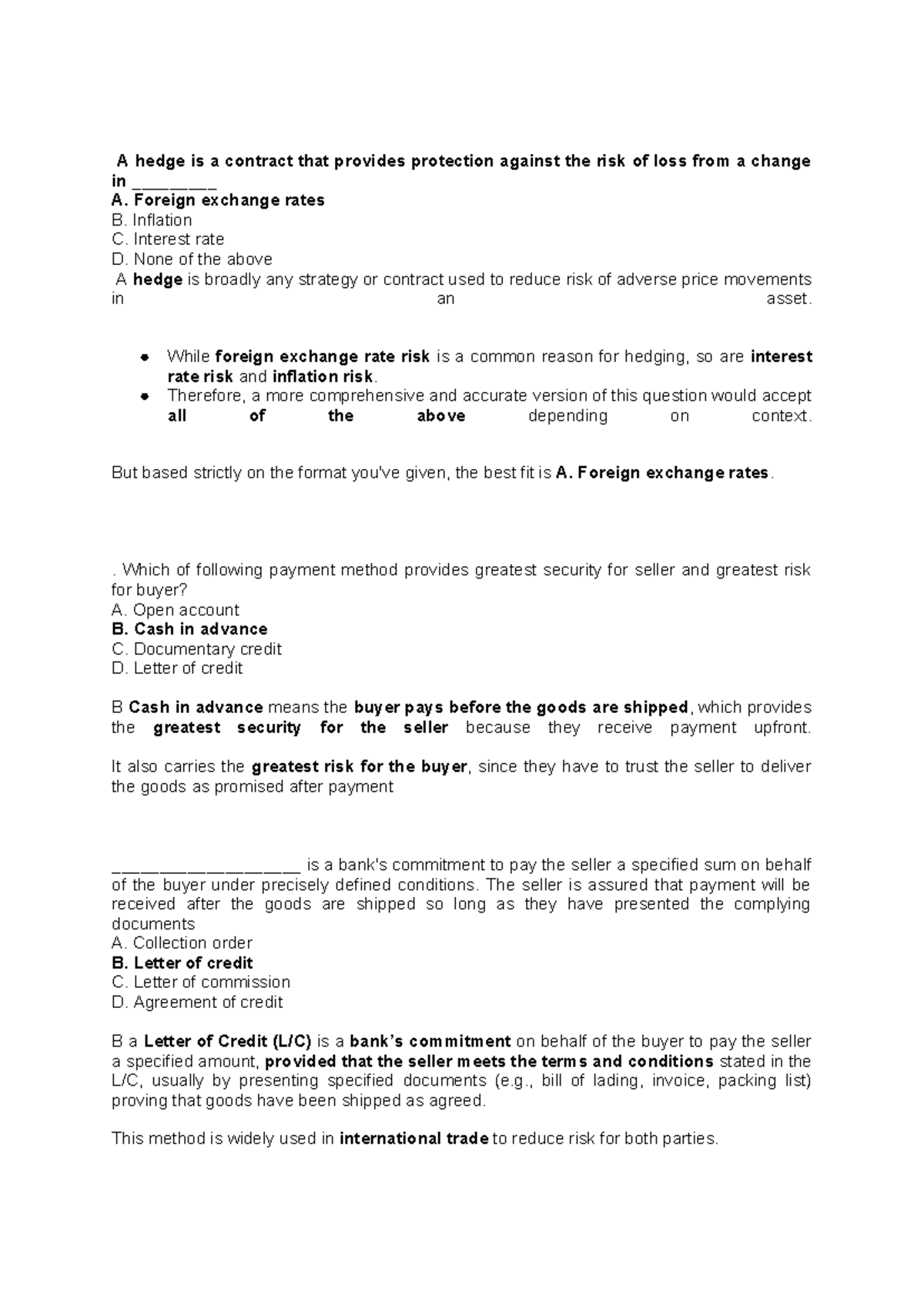 Final Exam Study Guide for International Trade (INT 301) - Studocu