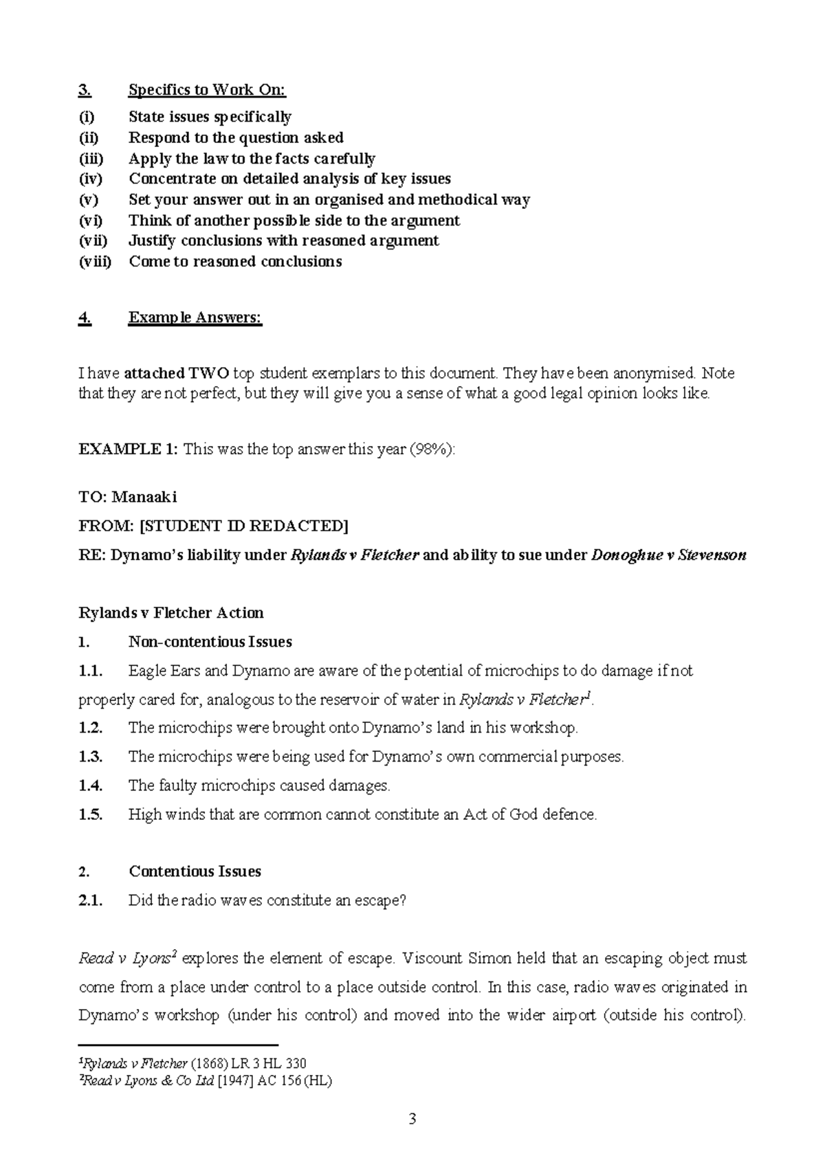 2021 LAW 131 Legal Opinion Exemplars: Analysis and Example Cases - Studocu