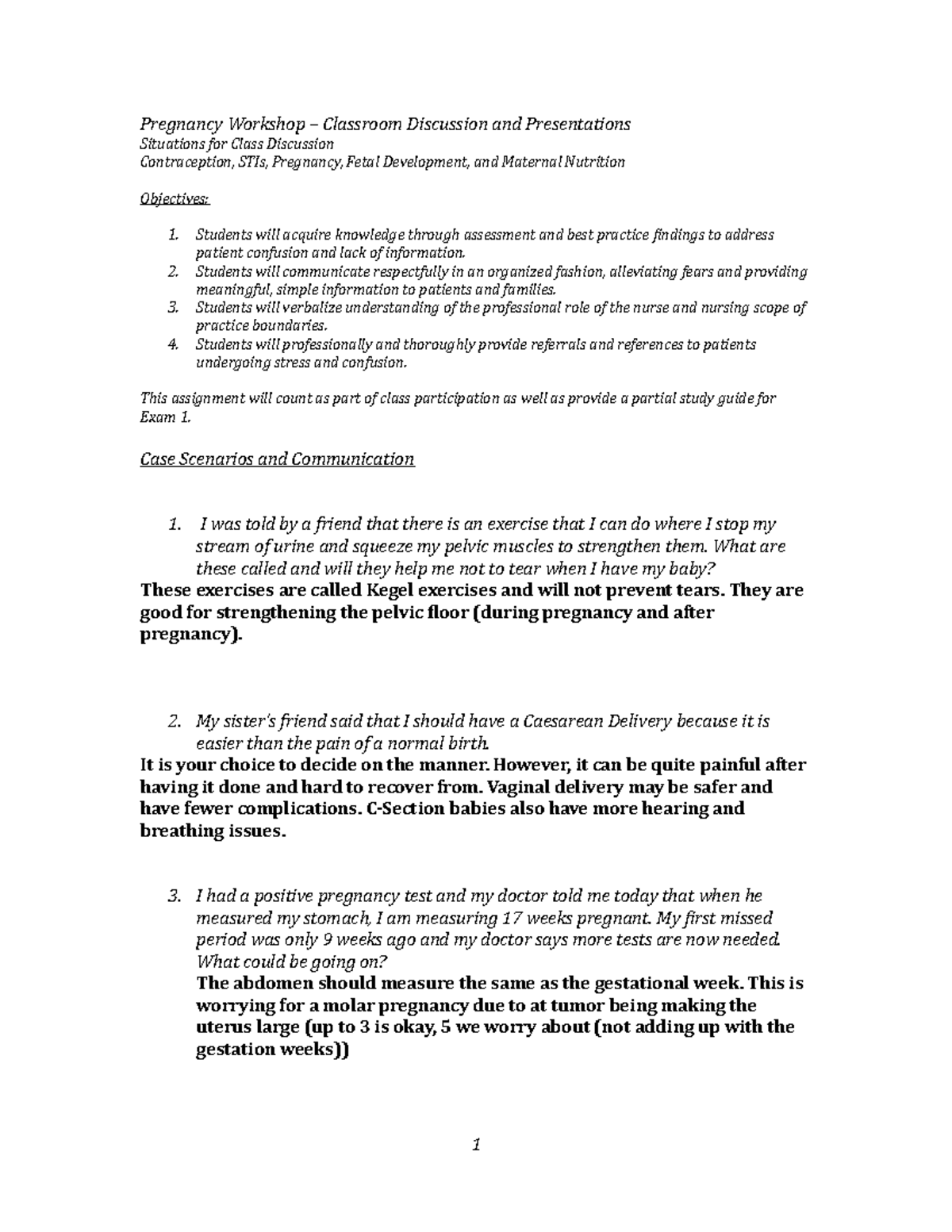 Exam 1 Workshop: OB Scenarios & Class Discussion Notes - Studocu