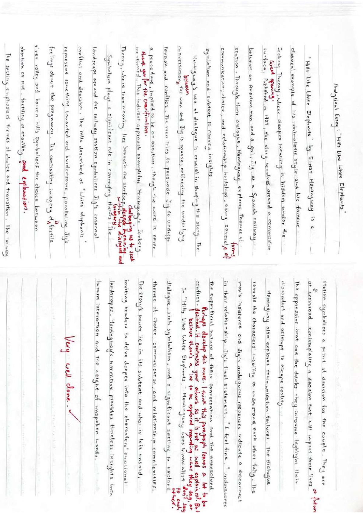 ENG 101 - Analytical Essay on Hemingway's "Like White Elephants" - Studocu