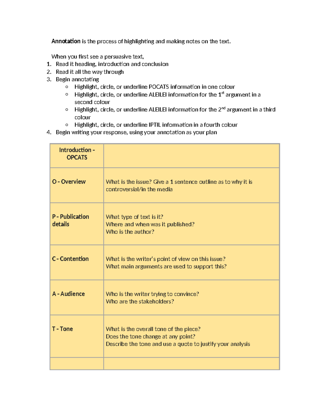 ENG101: Annotation Techniques for Persuasive Texts - Studocu