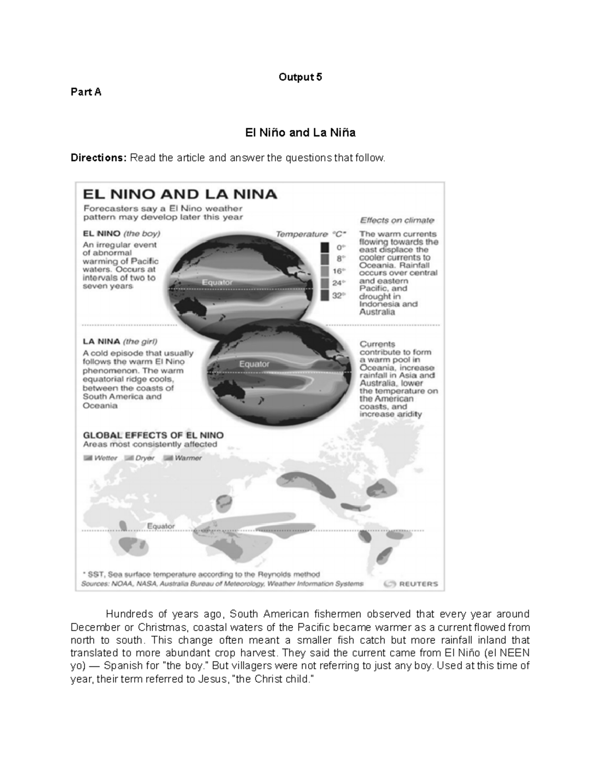 El Niño and La Niña Overview for Grades 8-9: Key Concepts and Effects ...
