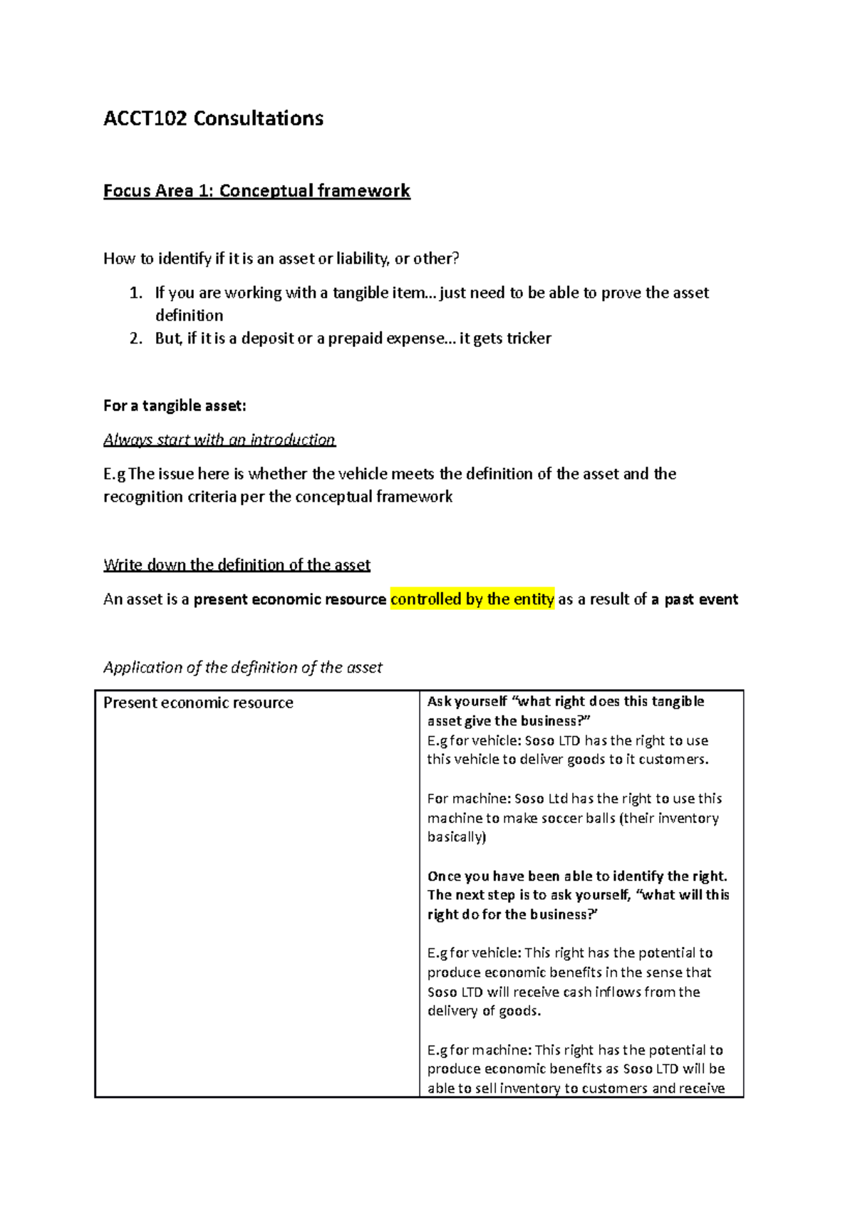 Conceptual Framework Summary Acct102 Consultations Focus Area 1 Conceptual Framework How To