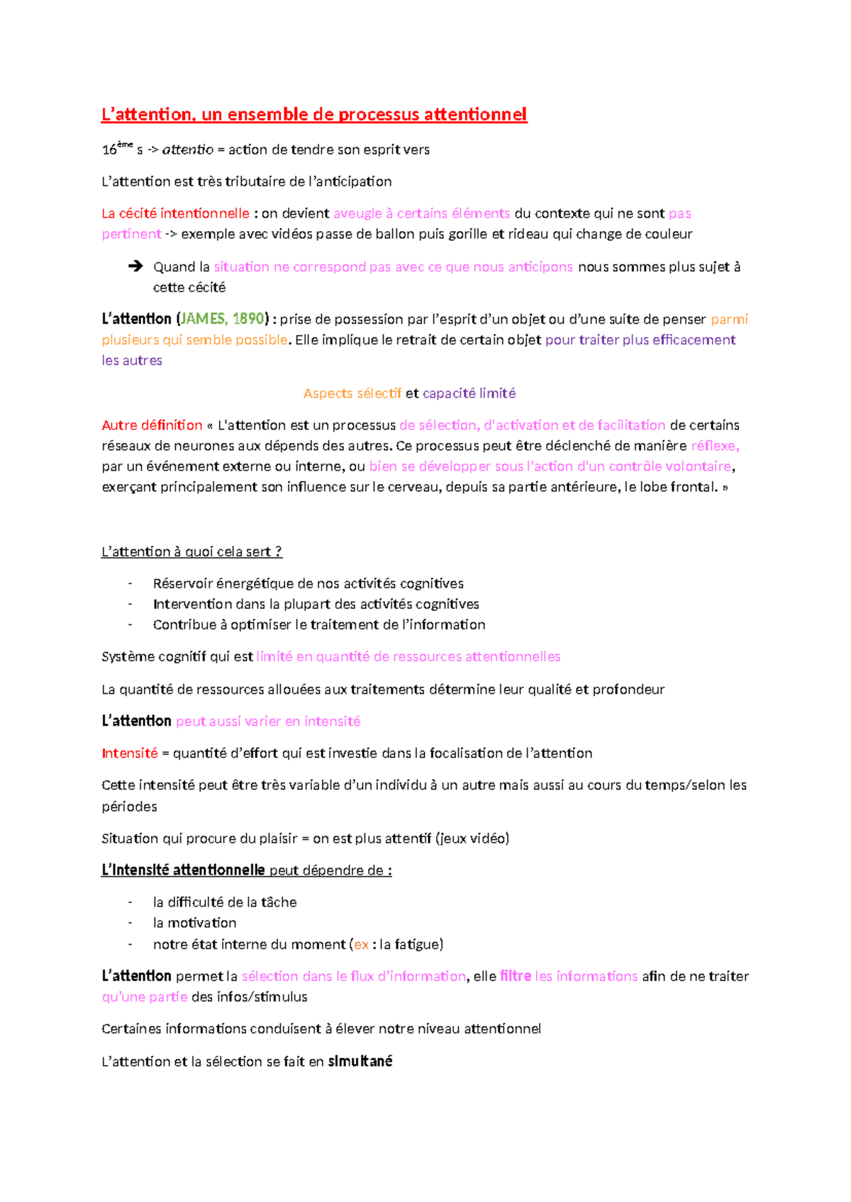 CM Giffard NEURO UE17 - L’attention, un ensemble de processus ...