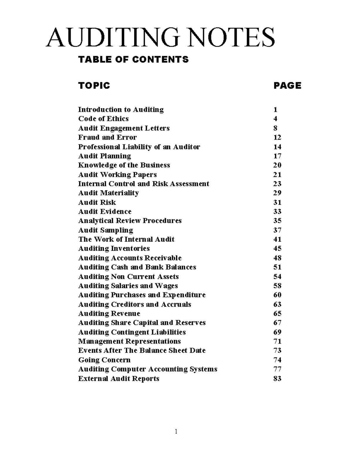 ACCT 301: Comprehensive Auditing Notes and Key Concepts - Studocu