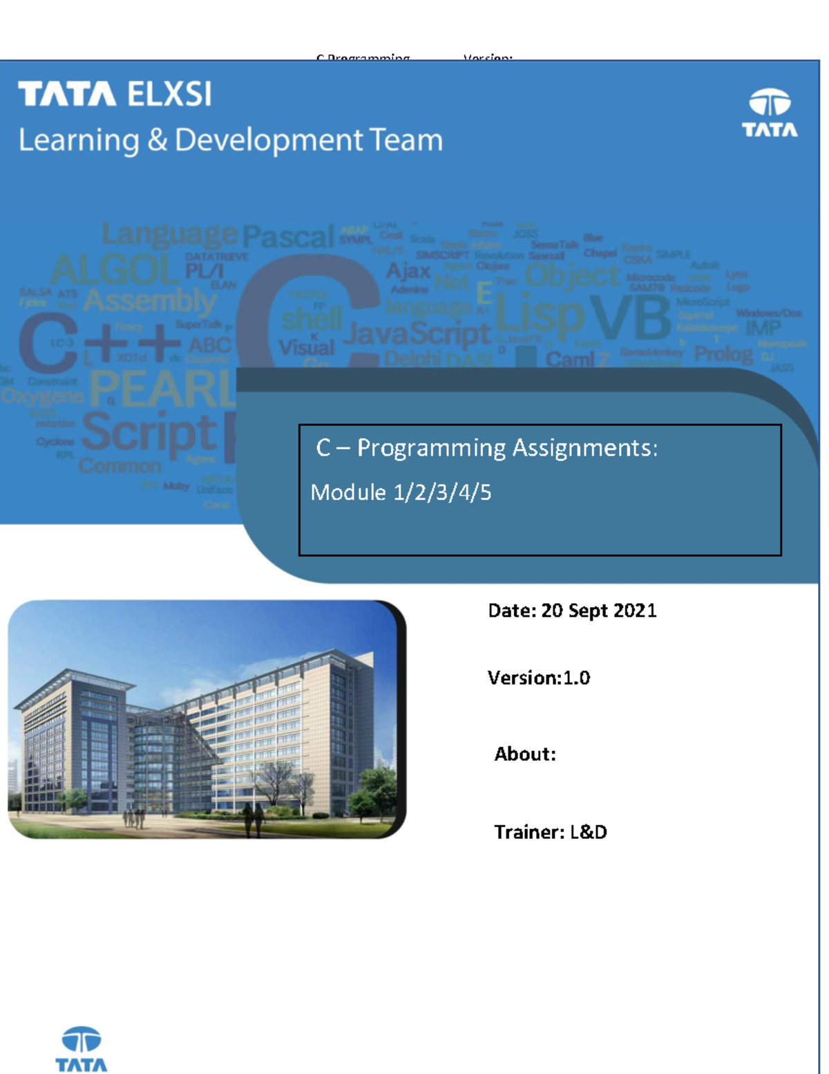C - Programming Assignments Module 1-5: Exercises and Solutions - Studocu