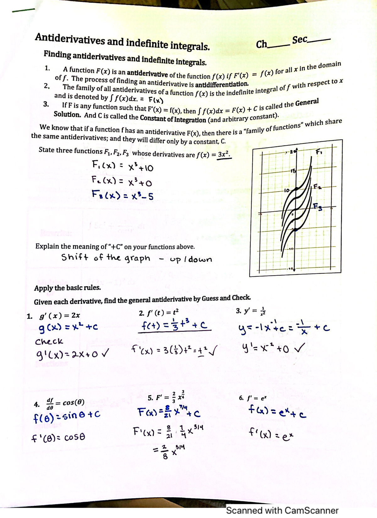 Calculus Lecture Notes: Antiderivatives and Integration Techniques ...