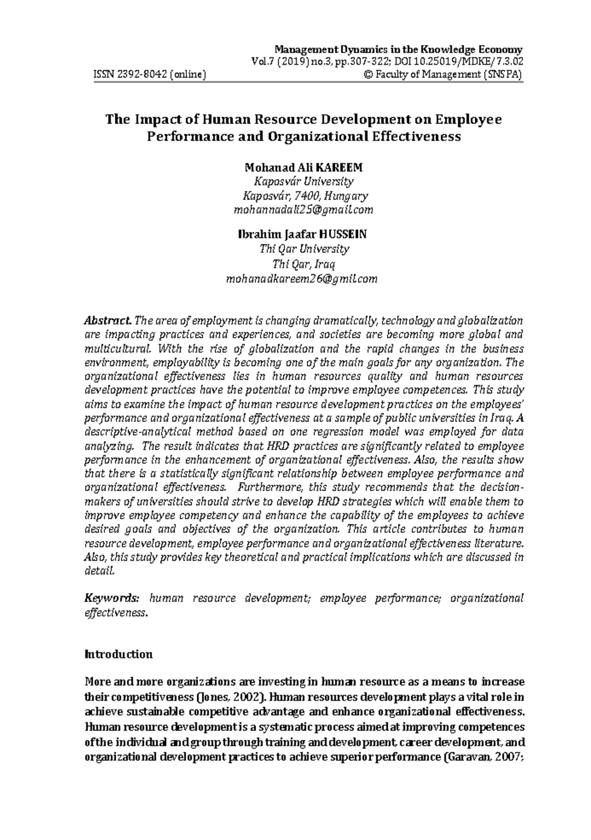 The Impact of HRD on Employee Performance & Organizational ...