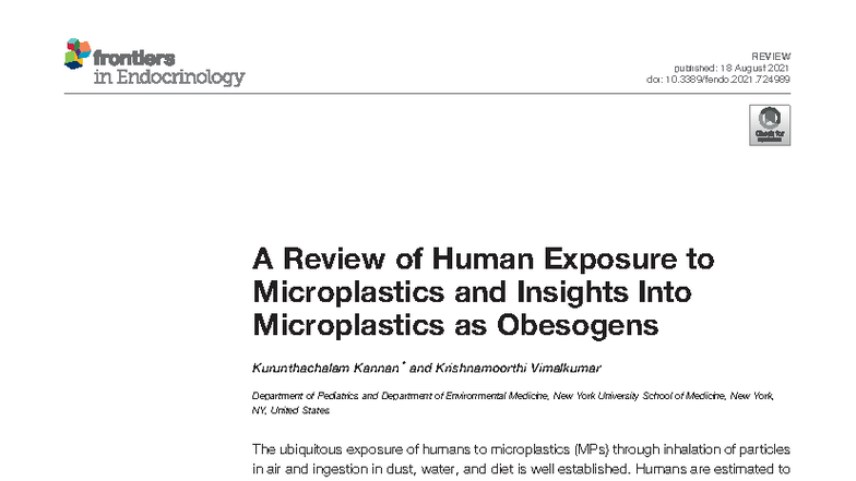 REVIEW: Human Exposure to Microplastics & Their Obesogenic Effects ...