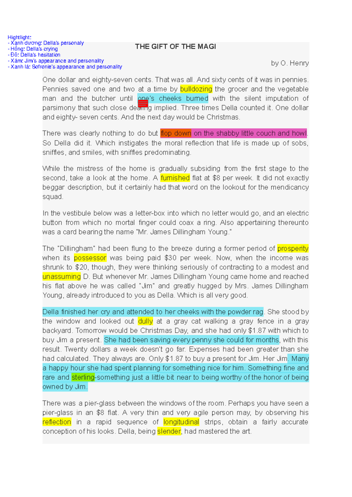 THE GIFT OF THE MAGI (ENG 101) - Analysis and Themes - Studocu