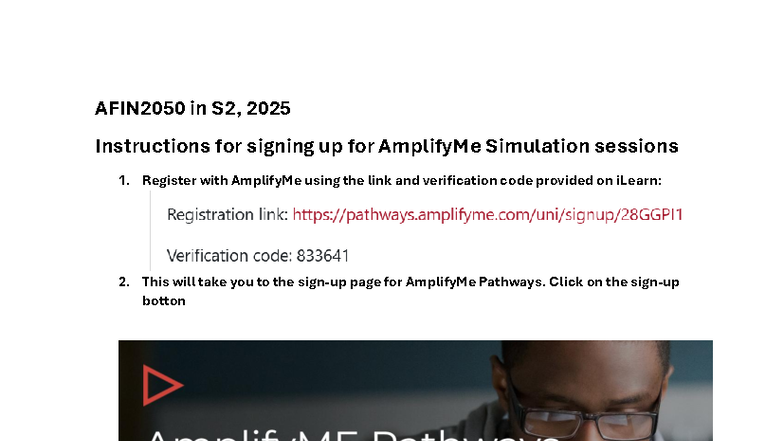 AFIN2050 S2 2025: AmplifyMe Simulation Session Sign-Up Instructions ...