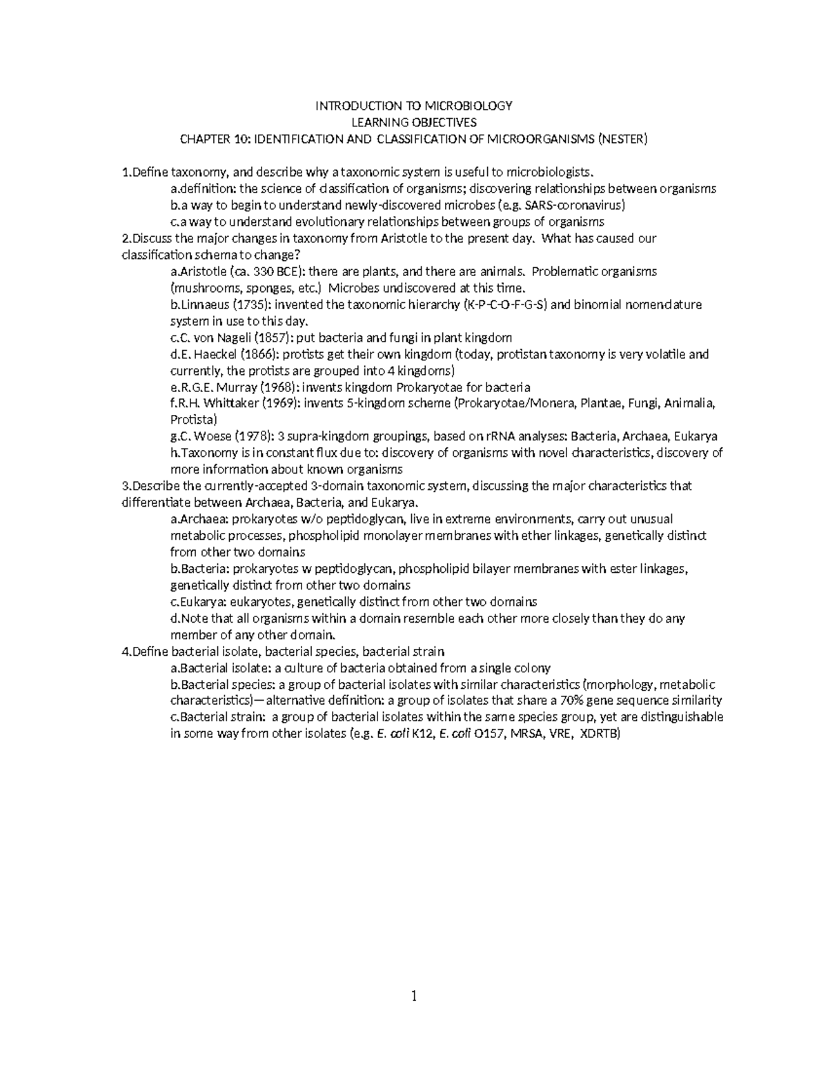 Identification and Classification of Microorganisms (Microbiology 101 ...