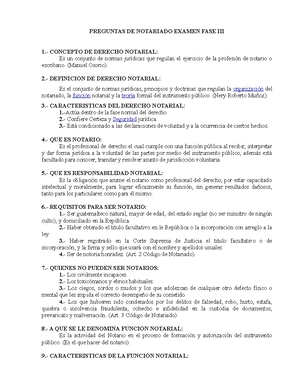 Derecho Notarial - PROTOCOLO - 8VO SEMESTRE DERECHO NOTARIAL II (Clase 1) PROTOCOLO: 1 ...