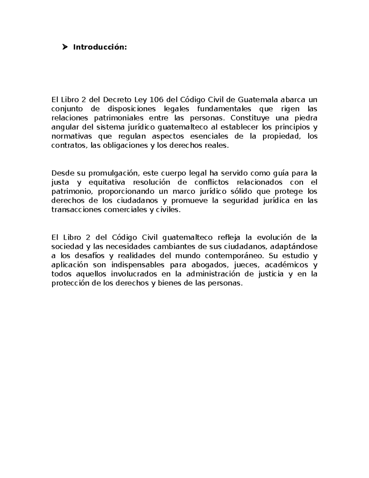 Introducción al Libro 2 del Código Civil de Guatemala DFAS 101 - Studocu